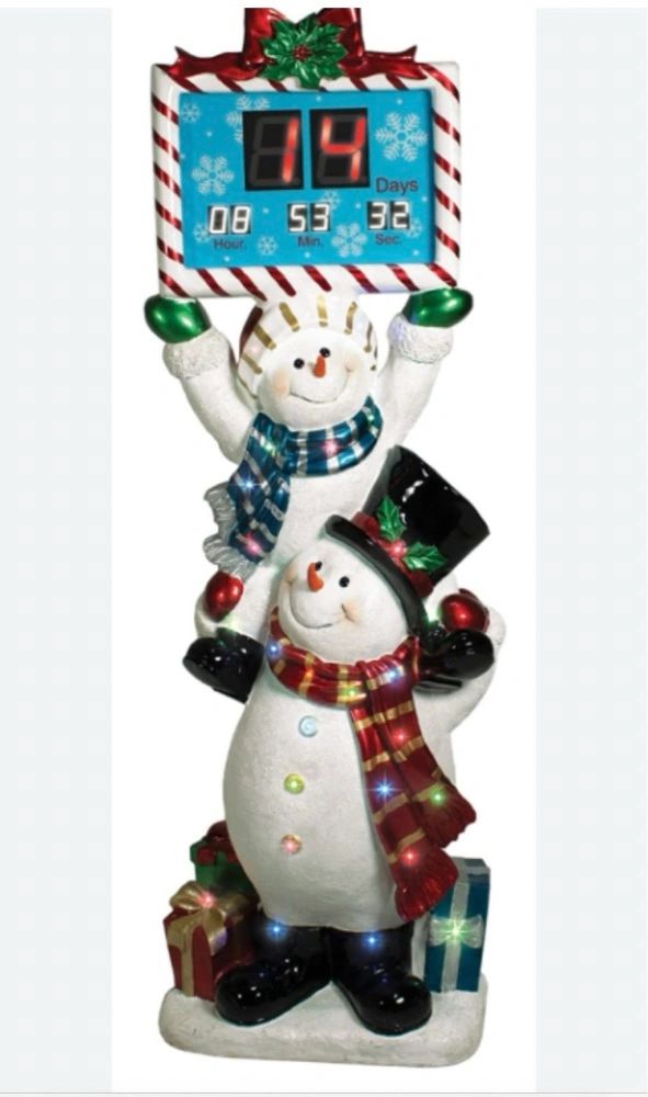 Snowman electronic countdown sign light up and musical 62”