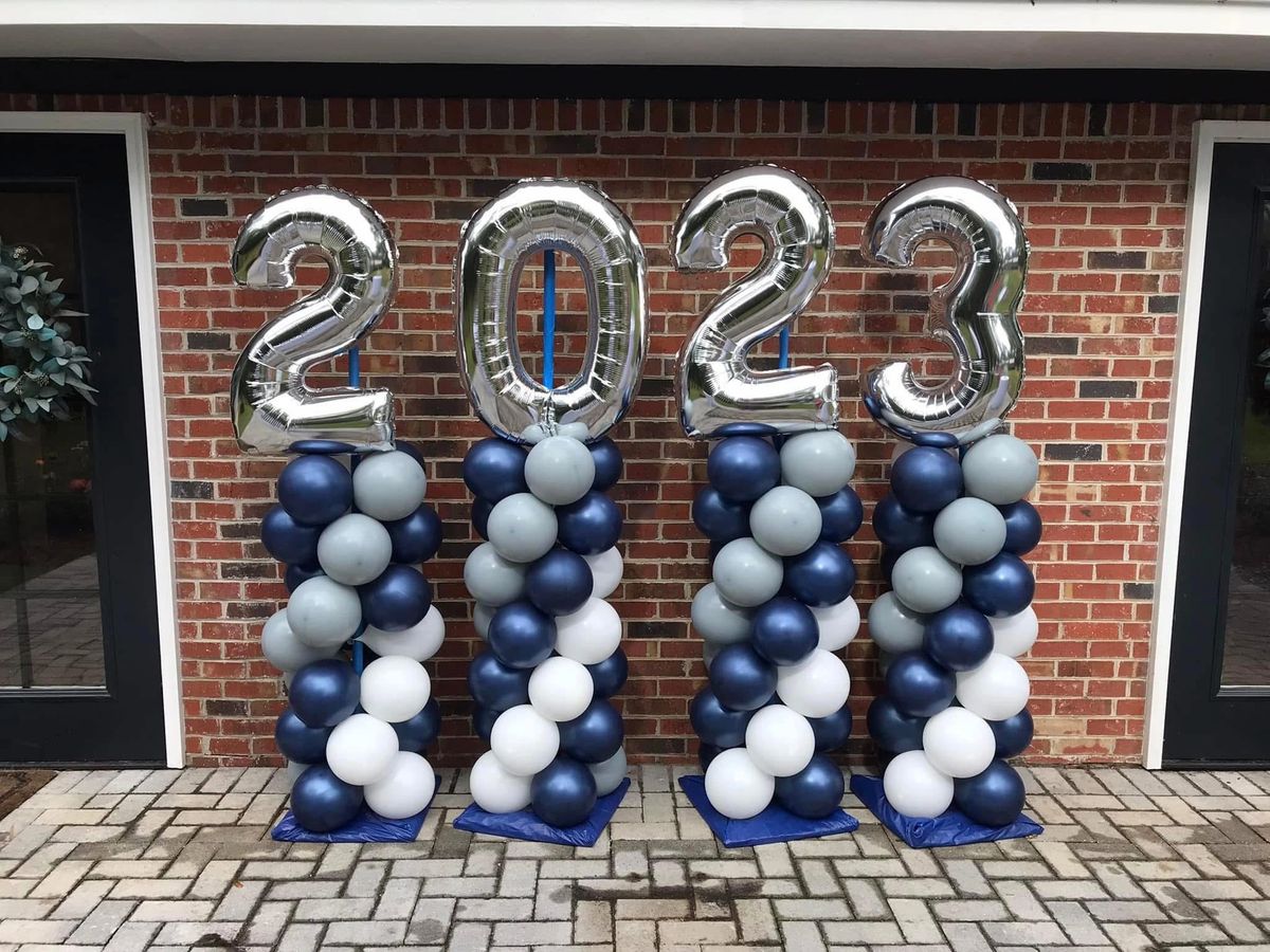 Classic balloon with foil number, 7ft tall