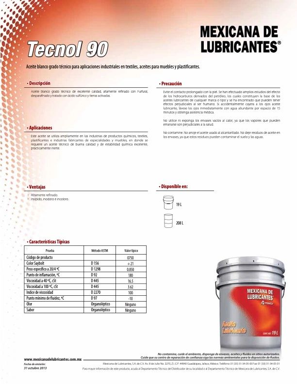 Tecnol 90 Cubeta 19 lts