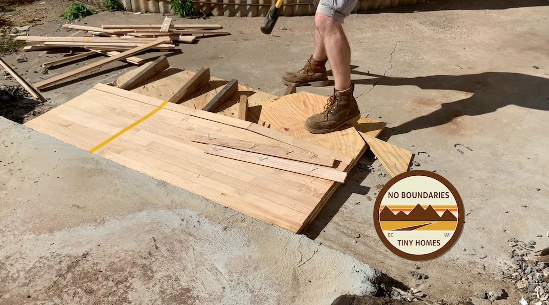 Deconstruction & Denailing Of Reclaimed Gym Flooring