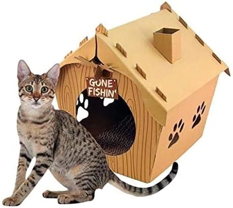 LOG CABIN Cat Scratching Playhouse