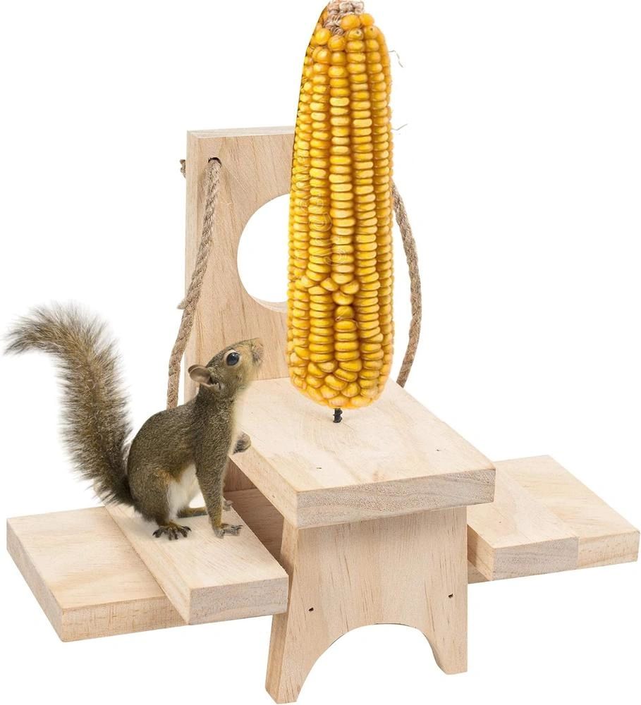 Hanging Wooden Squirrel Feeder