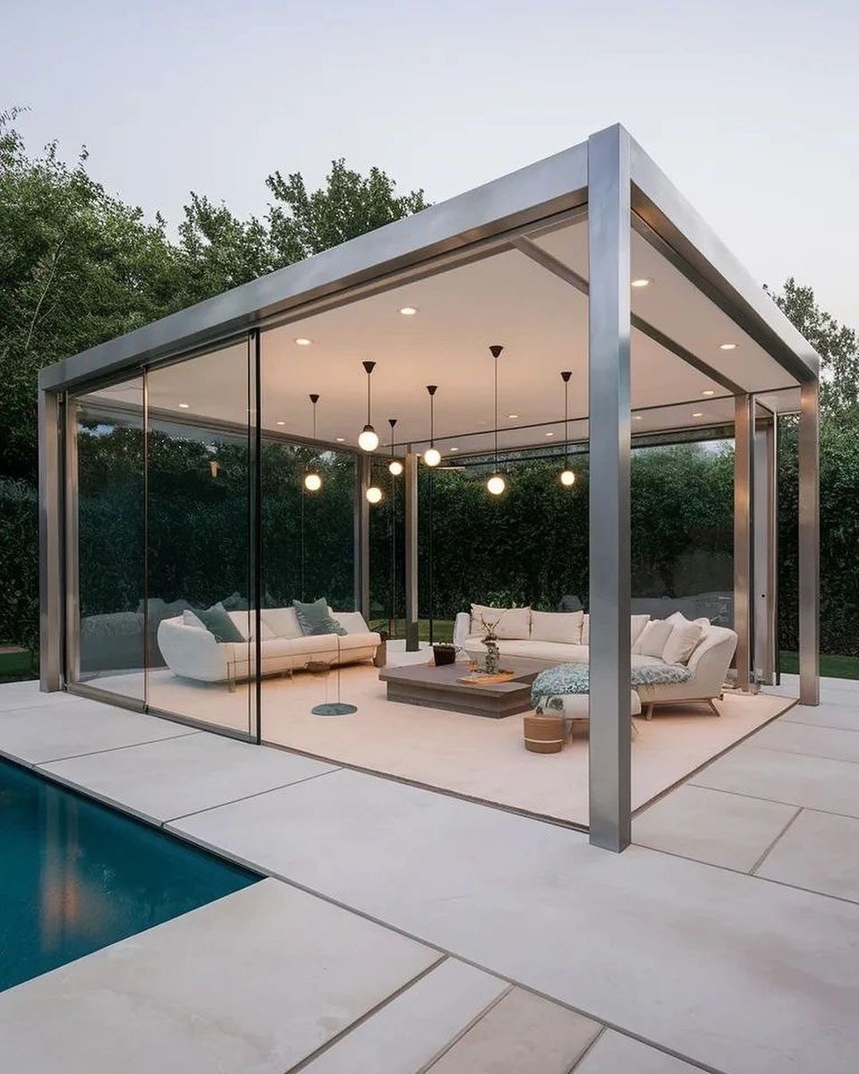 MODERN ALUMINUM PERGOLA - Insulated Panel Roof (Price Listed Per Square ...