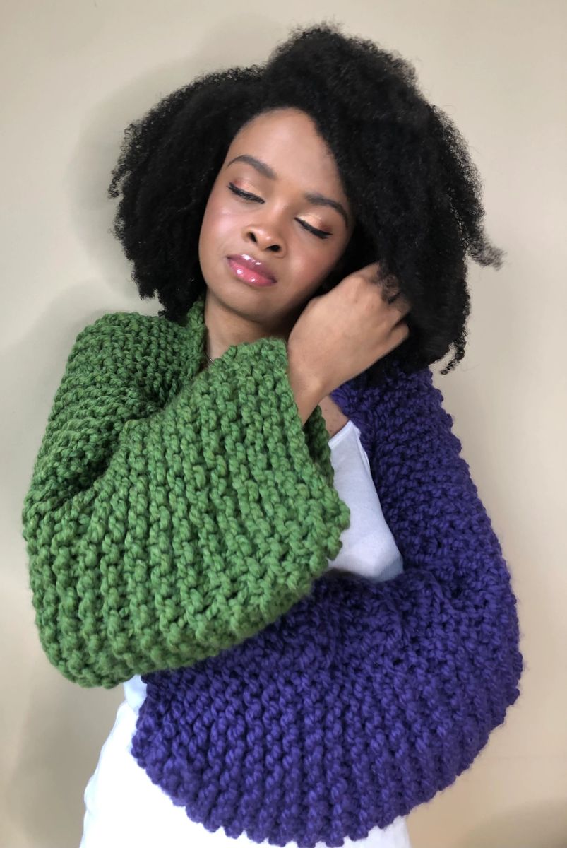 Violet Verte Recycled Yarn Shrug By Maya's Ideas (Limited)
