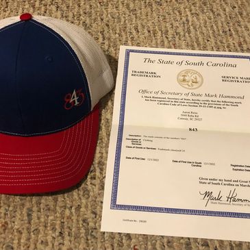 843 Area Clothes Hats Representing 843 Area Code