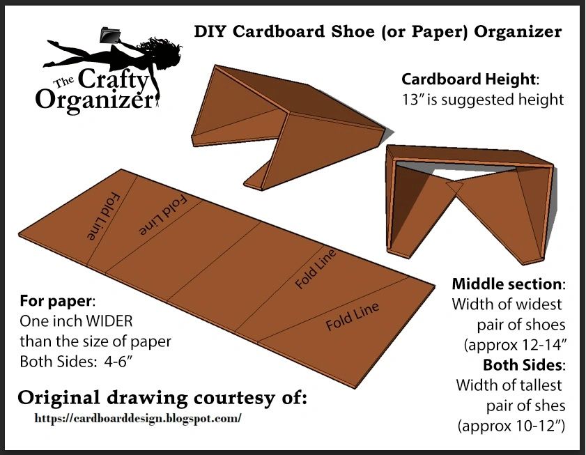 DIY Cardboard Shoe or Paper Organizer