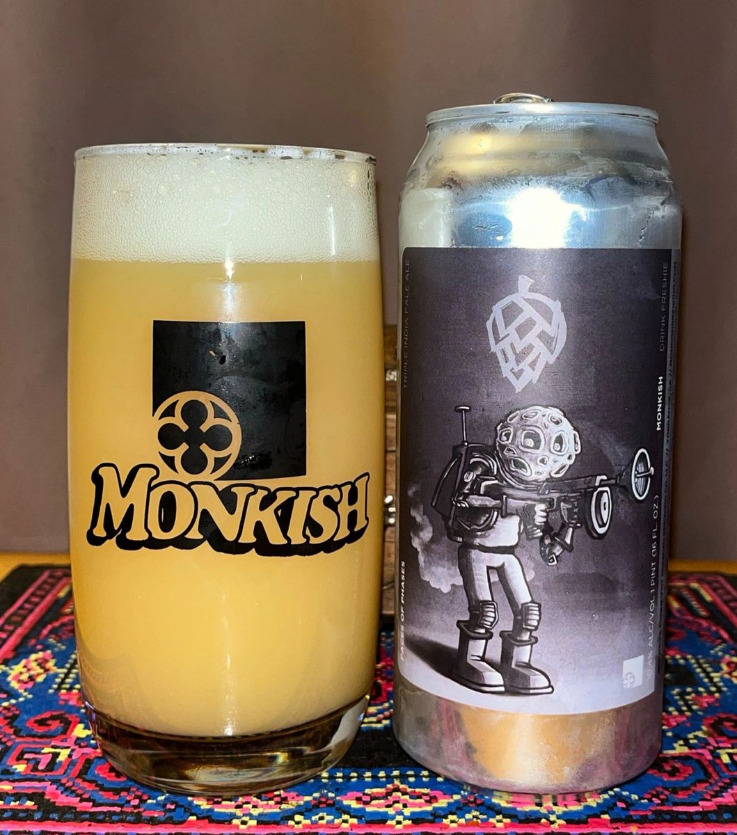 Monkish - Faces of Phases - Triple IPA w/ Galaxy and Nectaron.