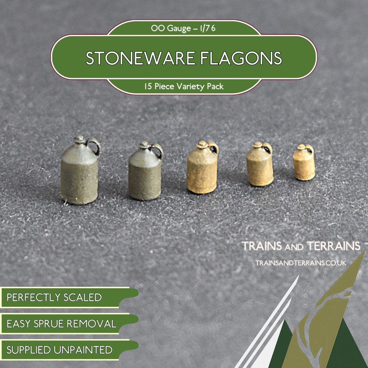 Stoneware Flagons Variety Pack (x15) - 00 Gauge (1/76)