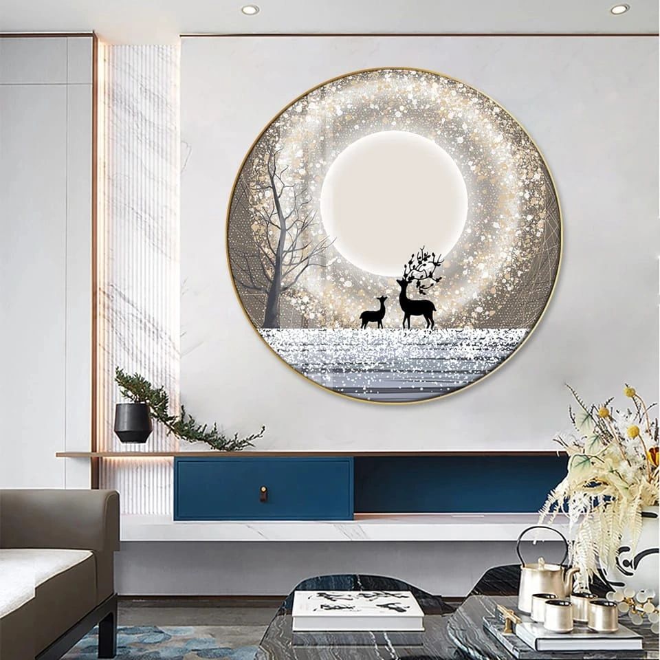 Round Shape Crystal Porcelain Wall Art