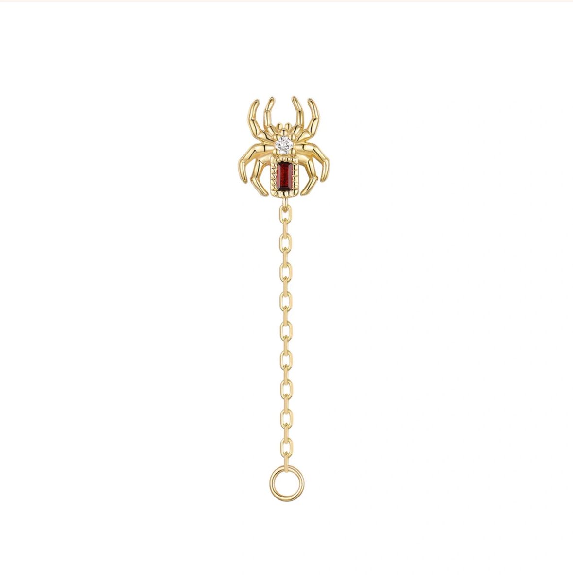 Grim - Spider with Baguette Gemstone and Chain