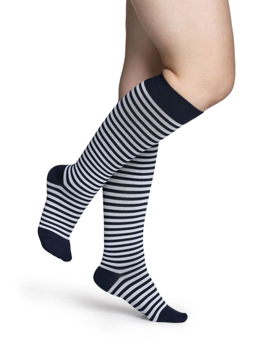 Sigvaris Microfibre Mariner Stripe 20-30 mmHg Compression Socks