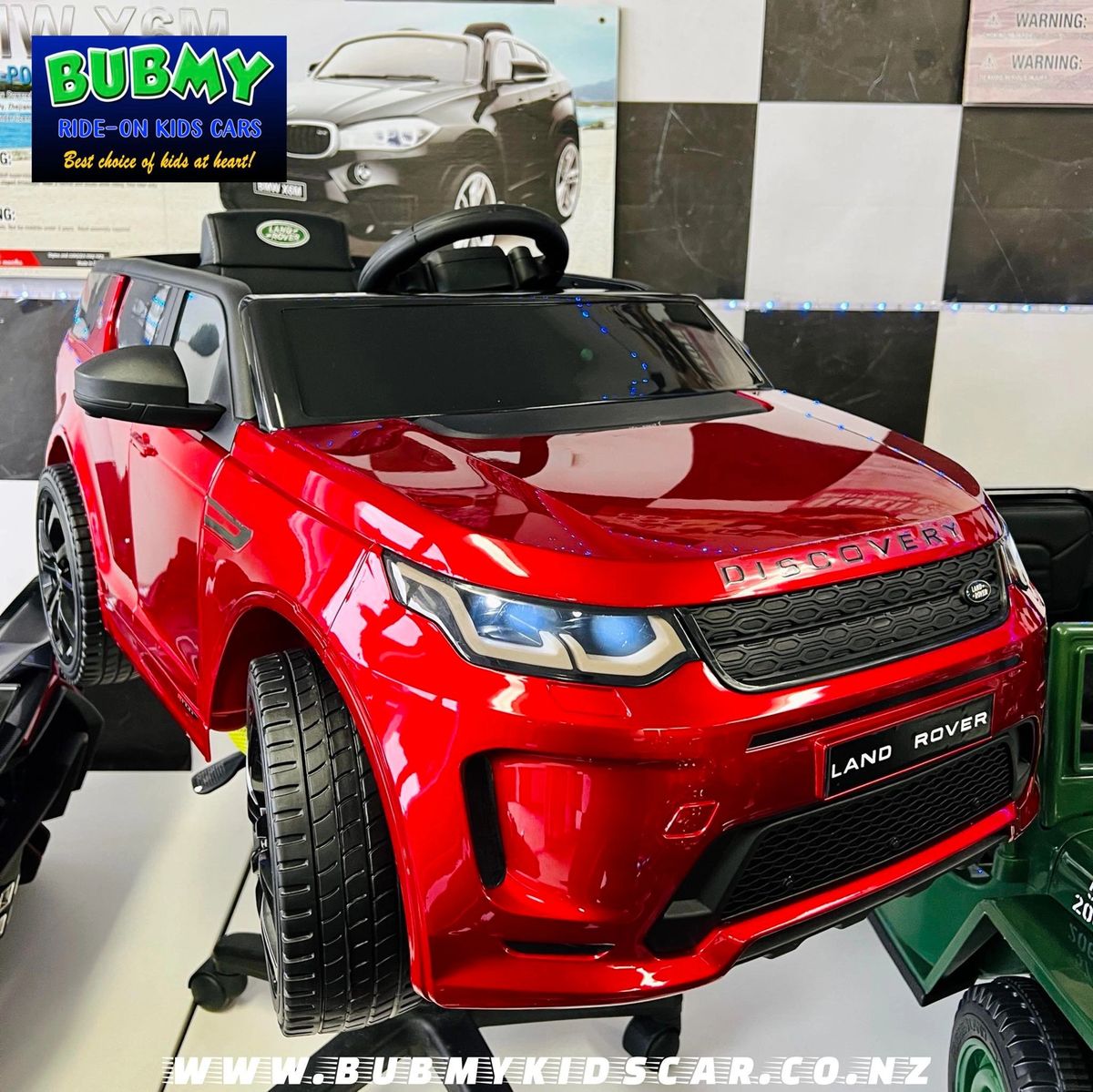 12Volts Licensed Land Rover Discovery - Painted Red- EVA Wheels