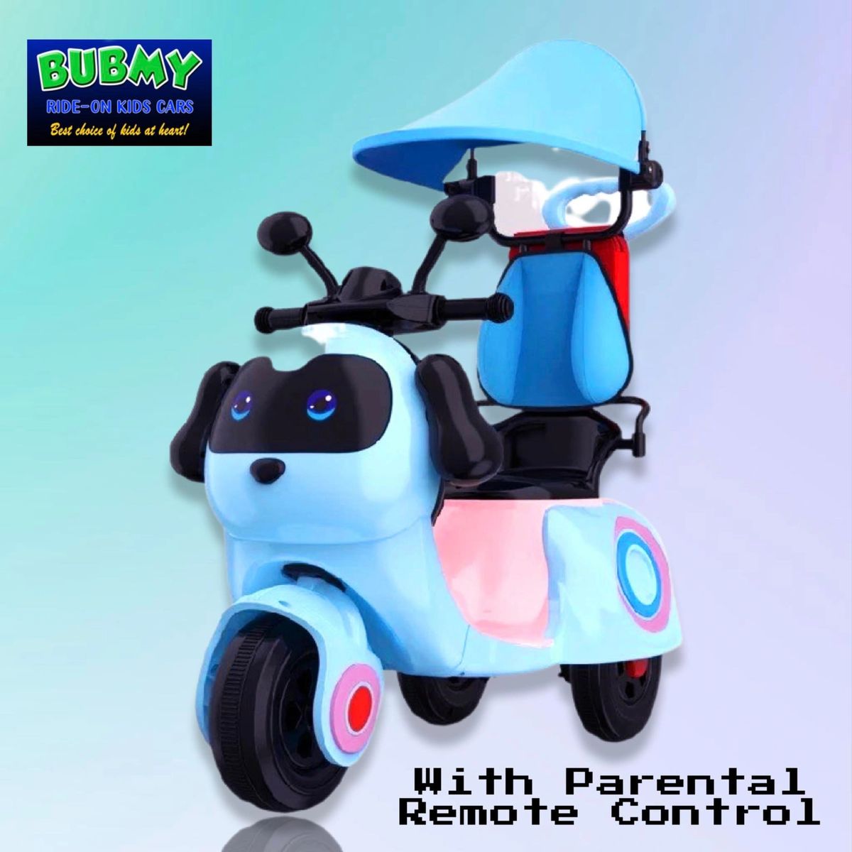 6V7ah Blue Kids Ride-On 3-Wheel Motorcycle with Remote Control