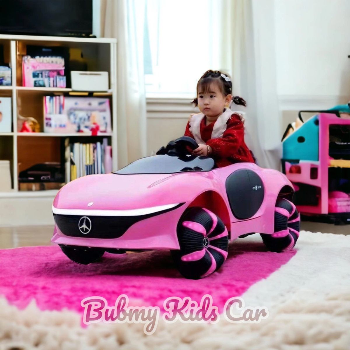 12V Pink Sci-Fi Lighting Pink Ride On kids CAR 4WD- EX DEMO