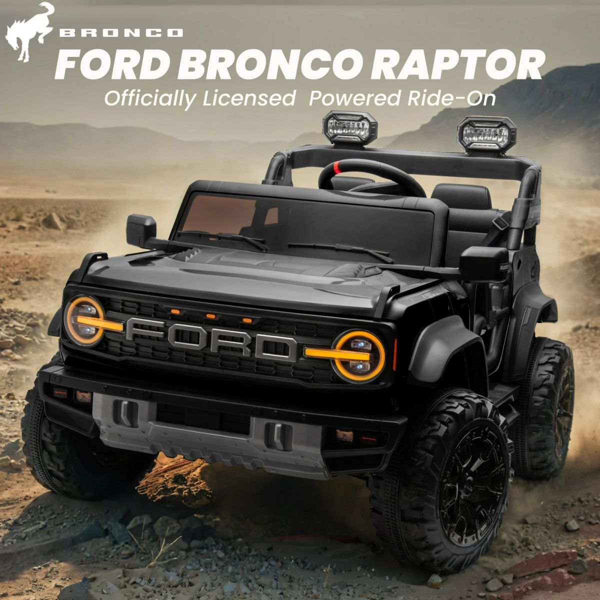 24V Licensed Ford Bronco Raptor Powered Ride on Toy Truck w/ Remote ...