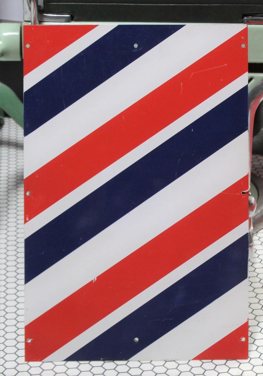 Barer Shop Stripe Tin Advertisement Sign