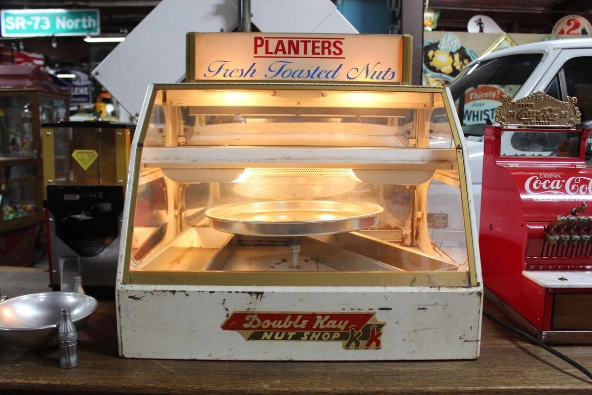 1950's-1960's Double Kay Nut Shop / Planters Peanut Display Case Cabinet