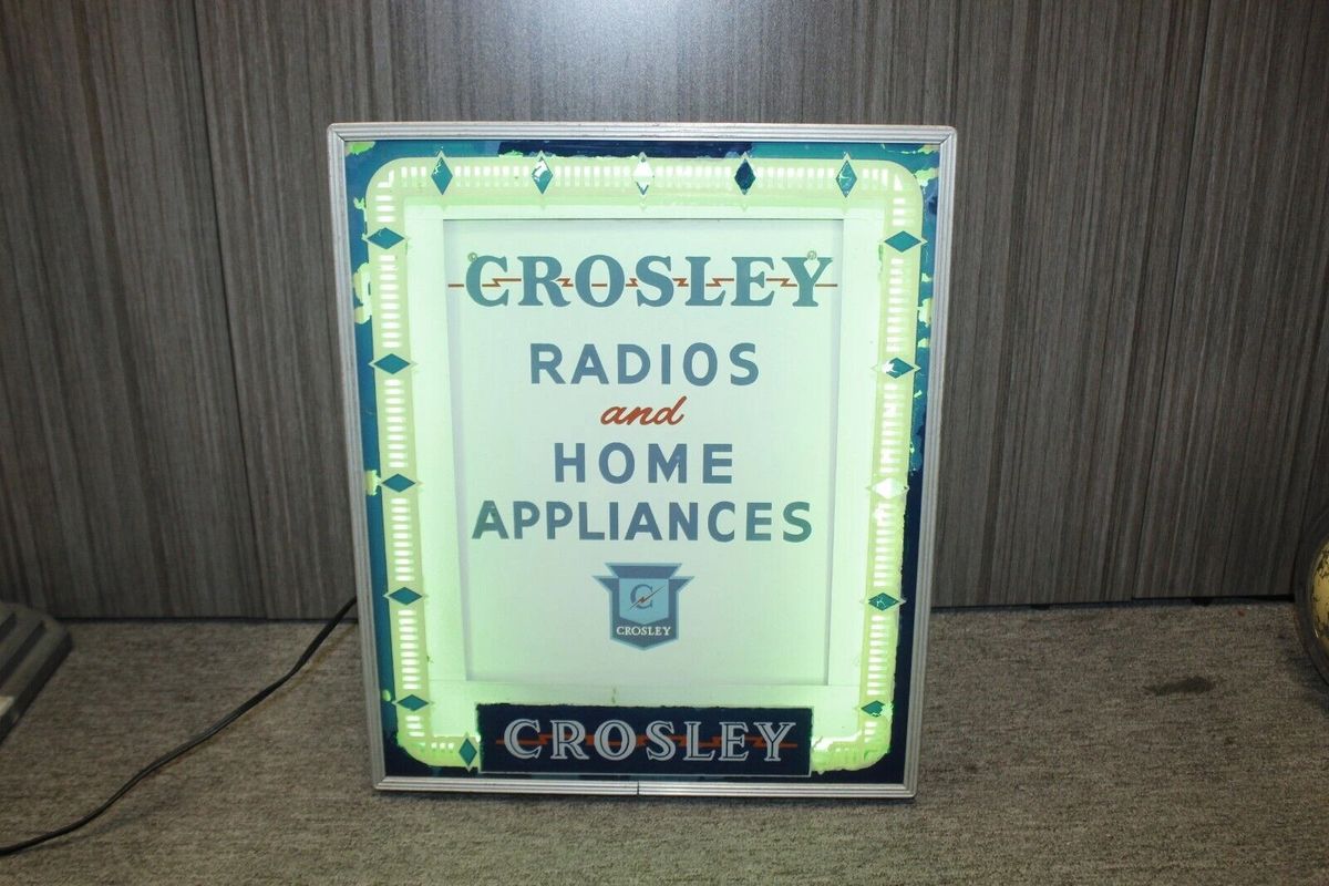 1930-40s Crosley Radios And Home Appliances Advertising Sign by Neon ...
