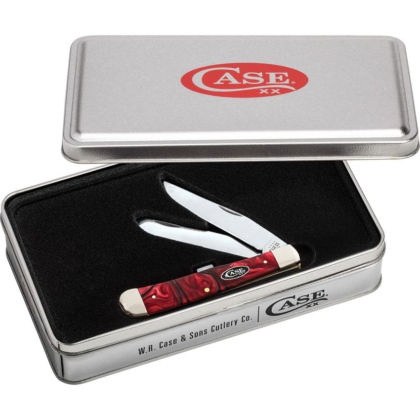 Case XX Trapper Dark Cinnamon Kirinite Knife Knives 71227 W/Tin