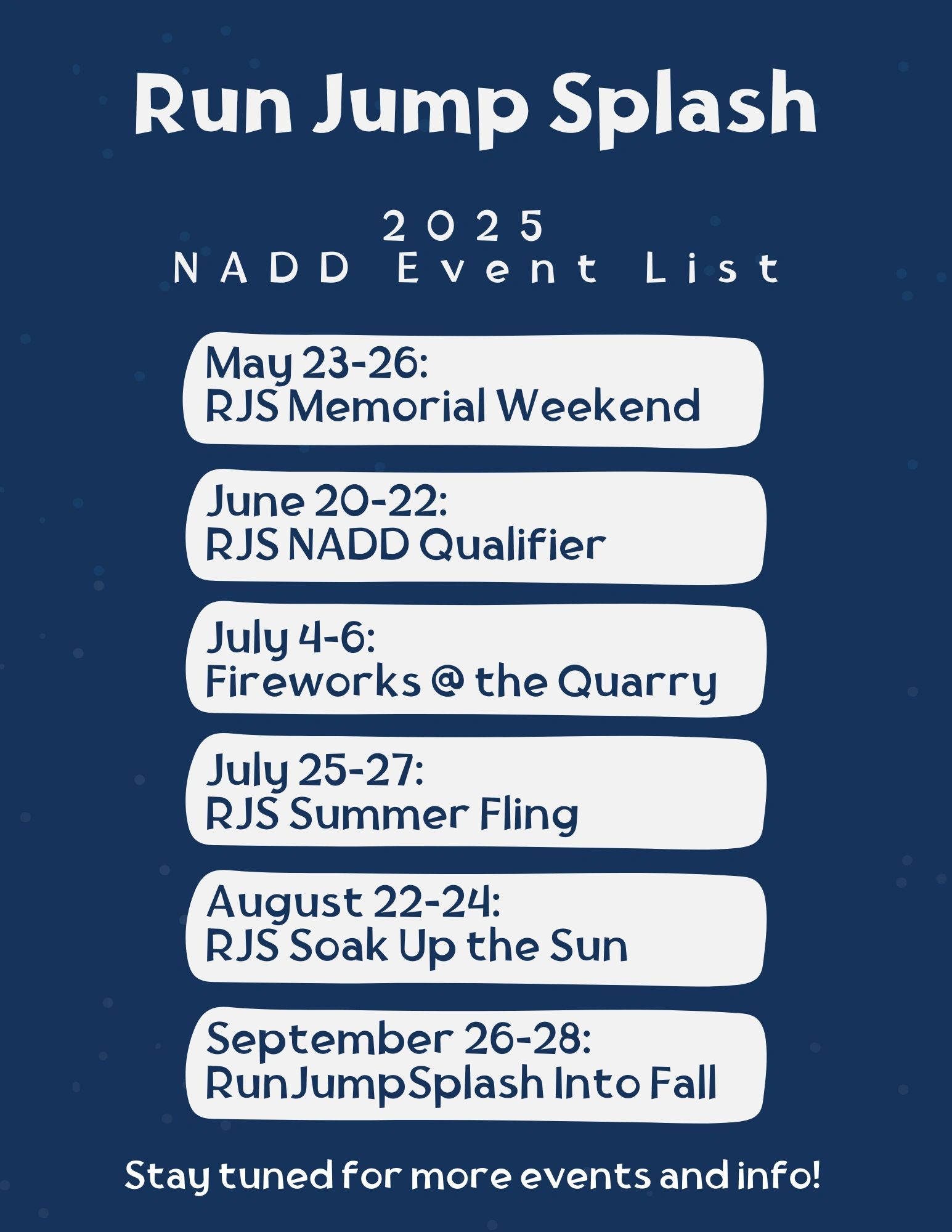 2025 NADD EVENTS!