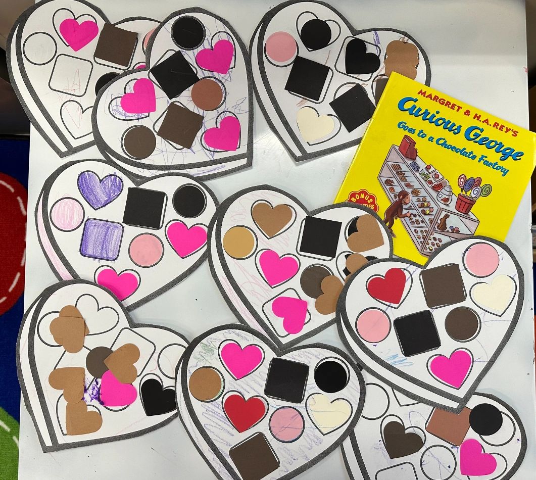 Easy Preschool Valentine's Day Craft: Chocolate Box Shapes
