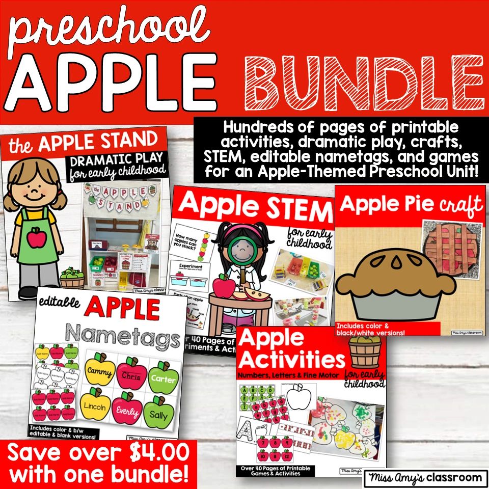 Toddler & Preschool Apple Activities for Apple Themes this Fall!