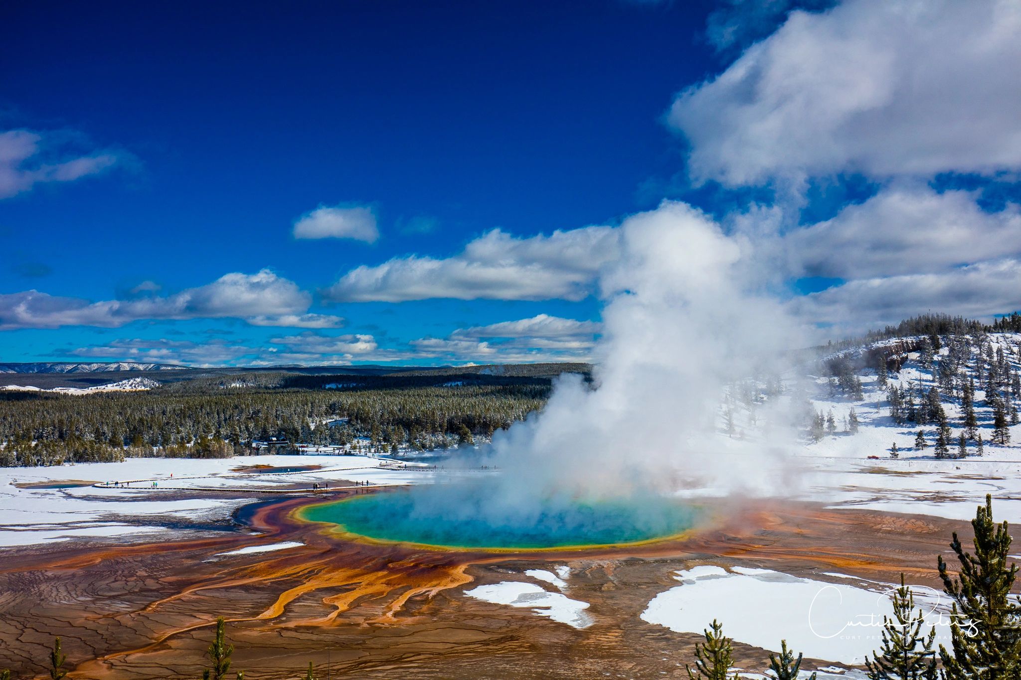Photographing the Grand Prismatic Hot Spring