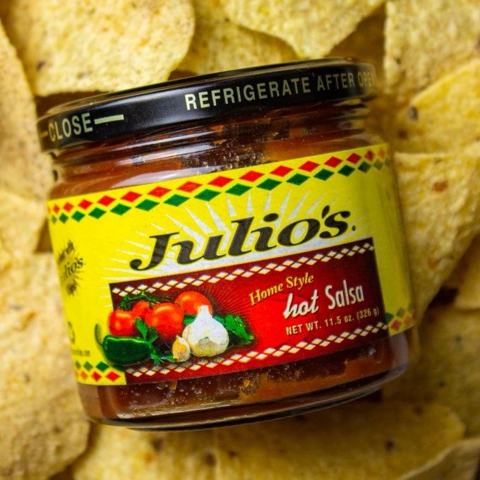 12 Hot Julios Glass Jar Salsa
