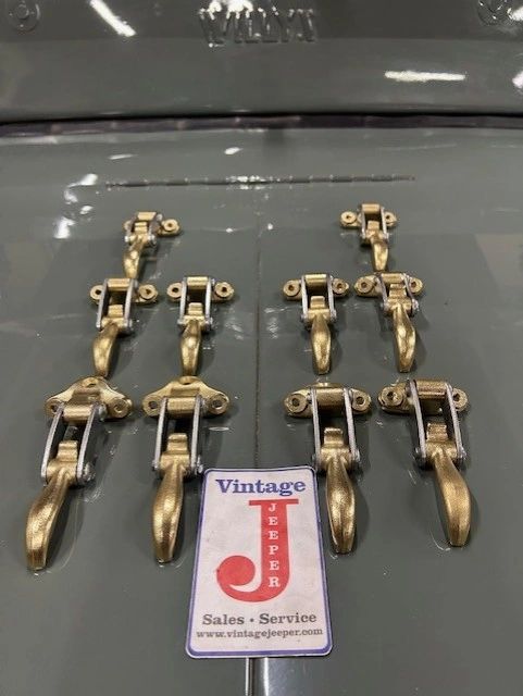 Windshield Latch Set, Brass MB , GPW , CJ2A, CJ3A ,CJ3B