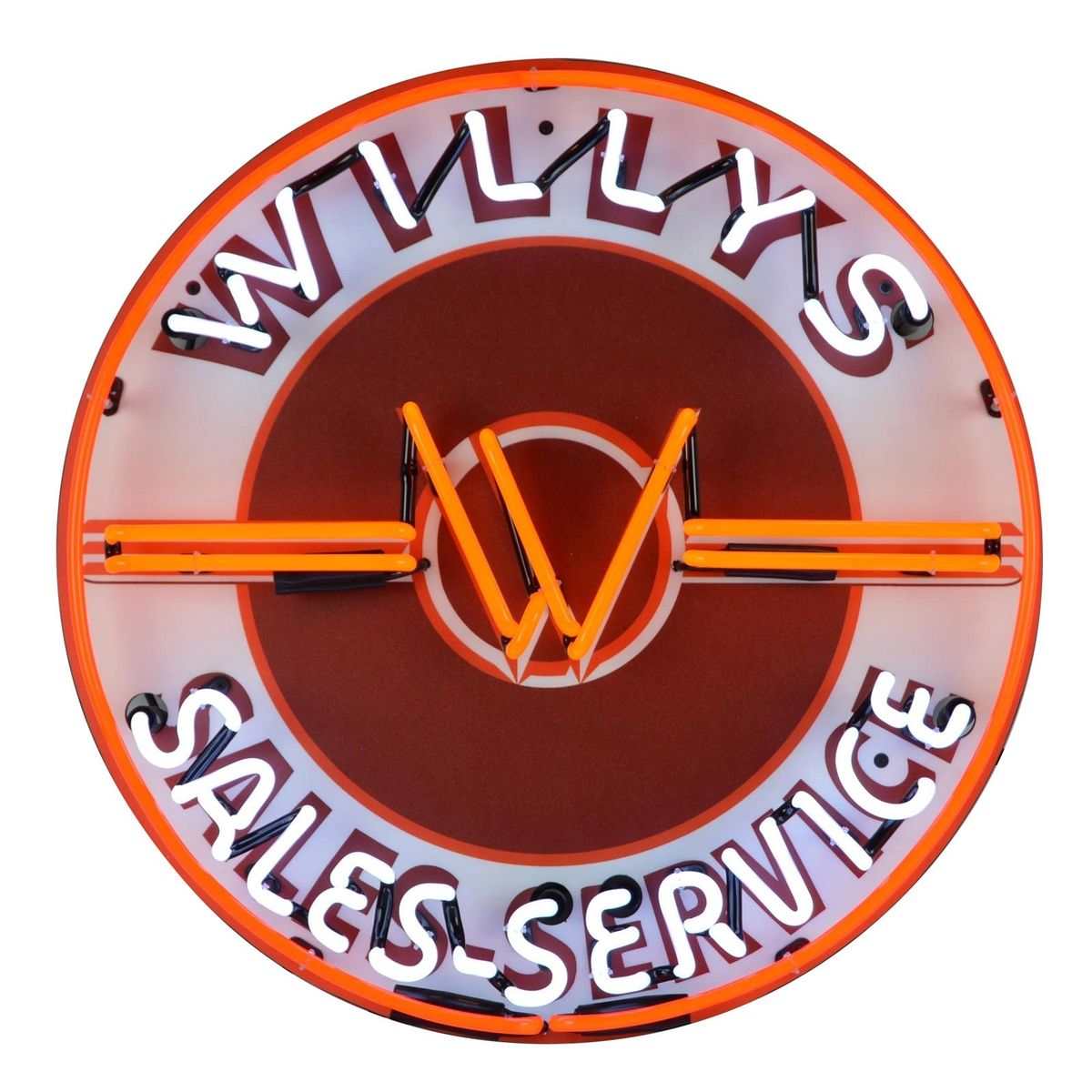 Willys Sales and Service Jeep Neon Sign