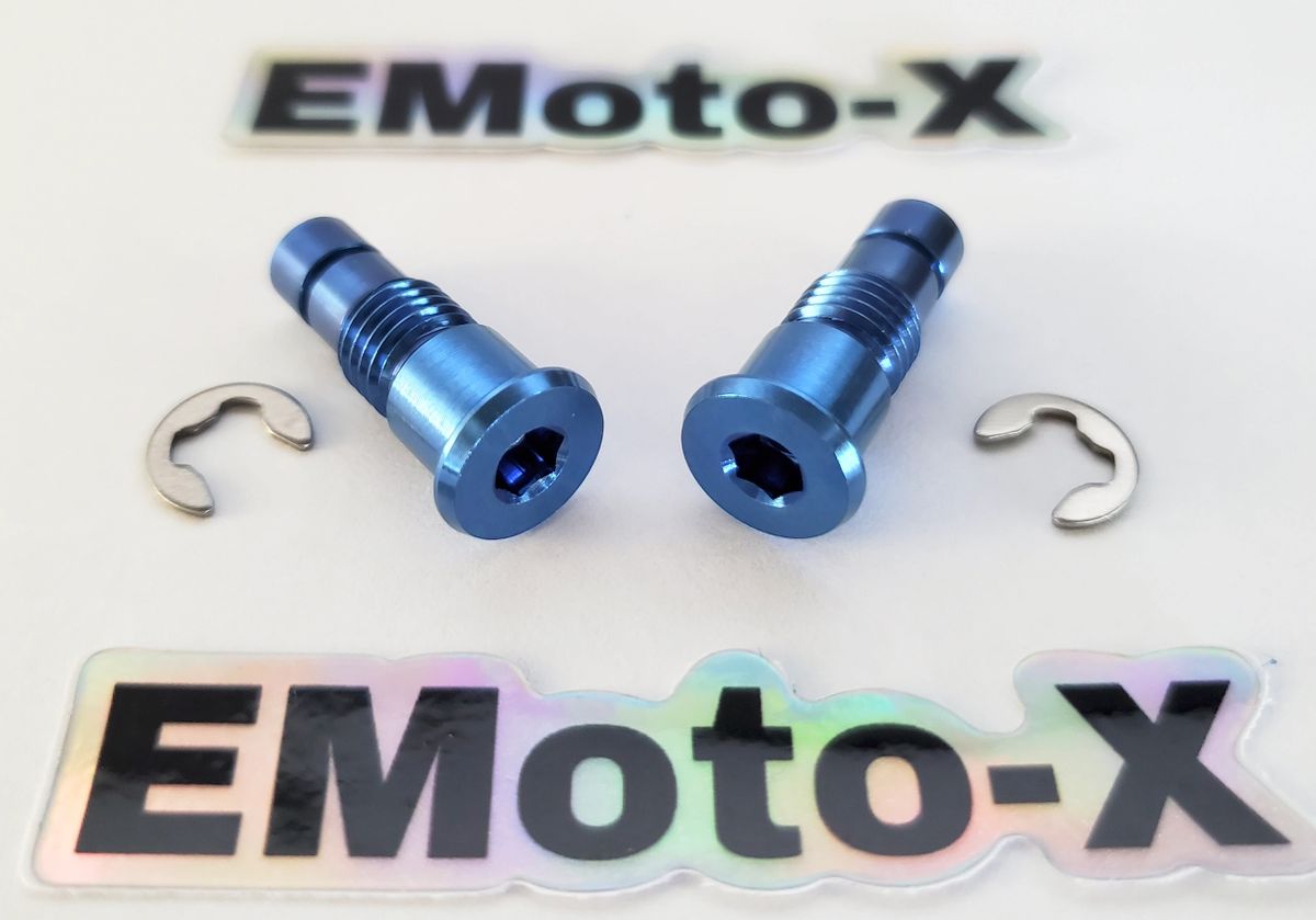 Titanium Battery Cover Pin Replacement Kit Blue Gloss