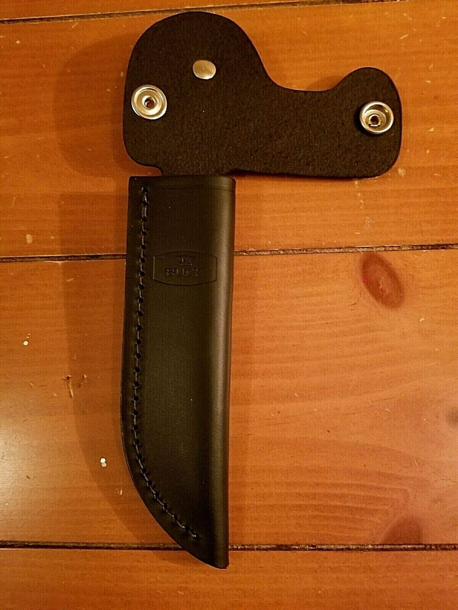 BUCK KNIFE MODEL # 105 PATHFINDER LEATHER BELT SHEATH -- BLACK WITH ...
