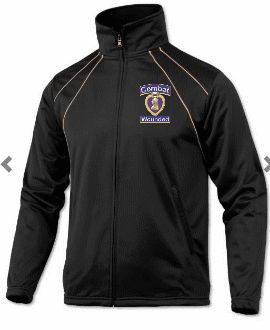 Full zip Jacket Black with Gold Rope Piping