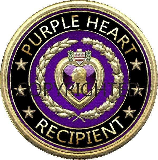 3D Purple Heart Recipient Decal