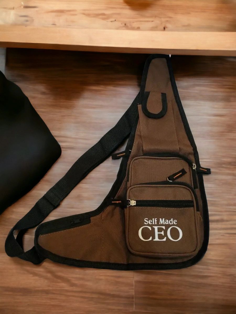 CEO Sling Bag Brown w/ White