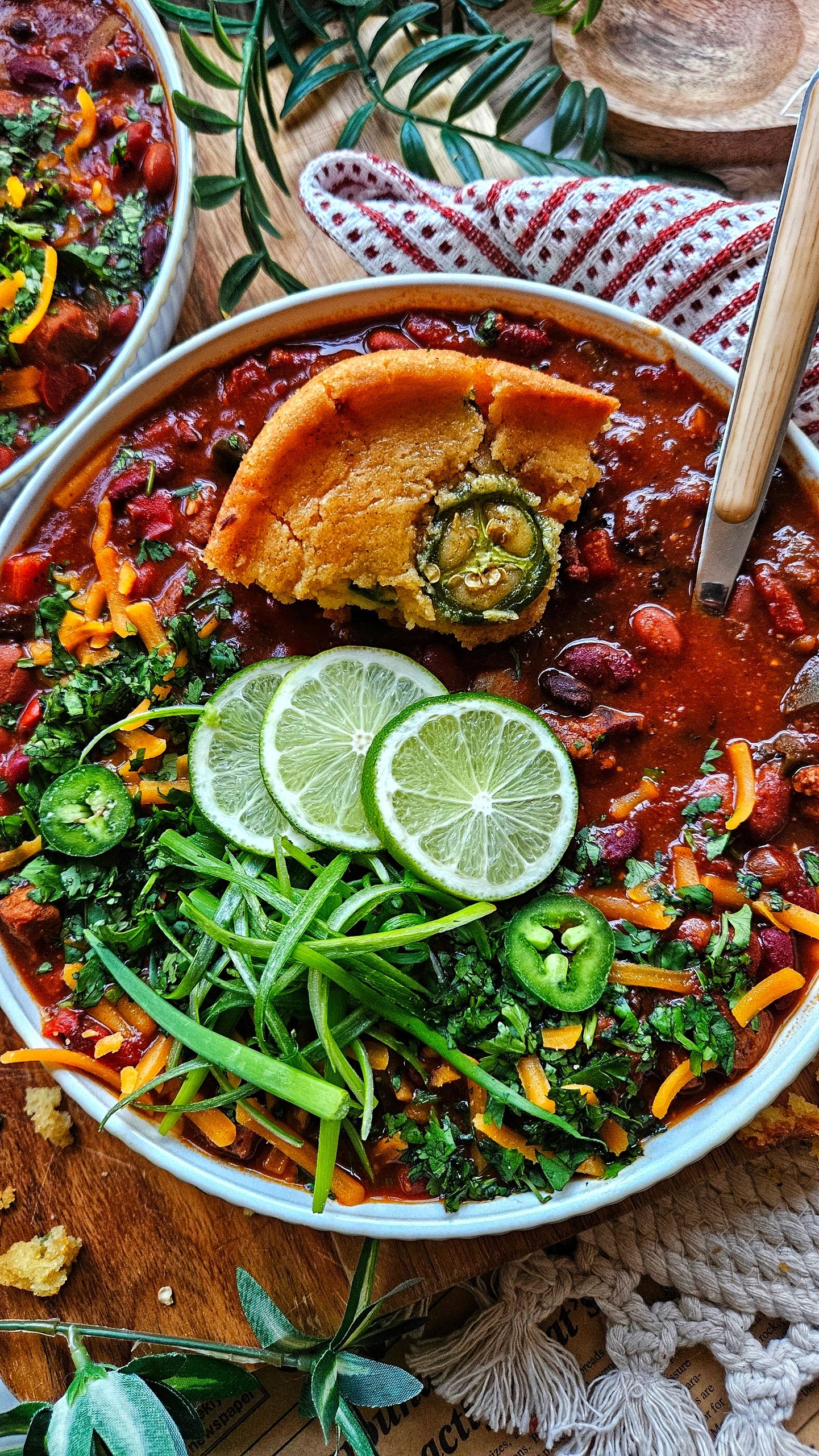 Chipotle Cheddar Veggie Chunk Chili