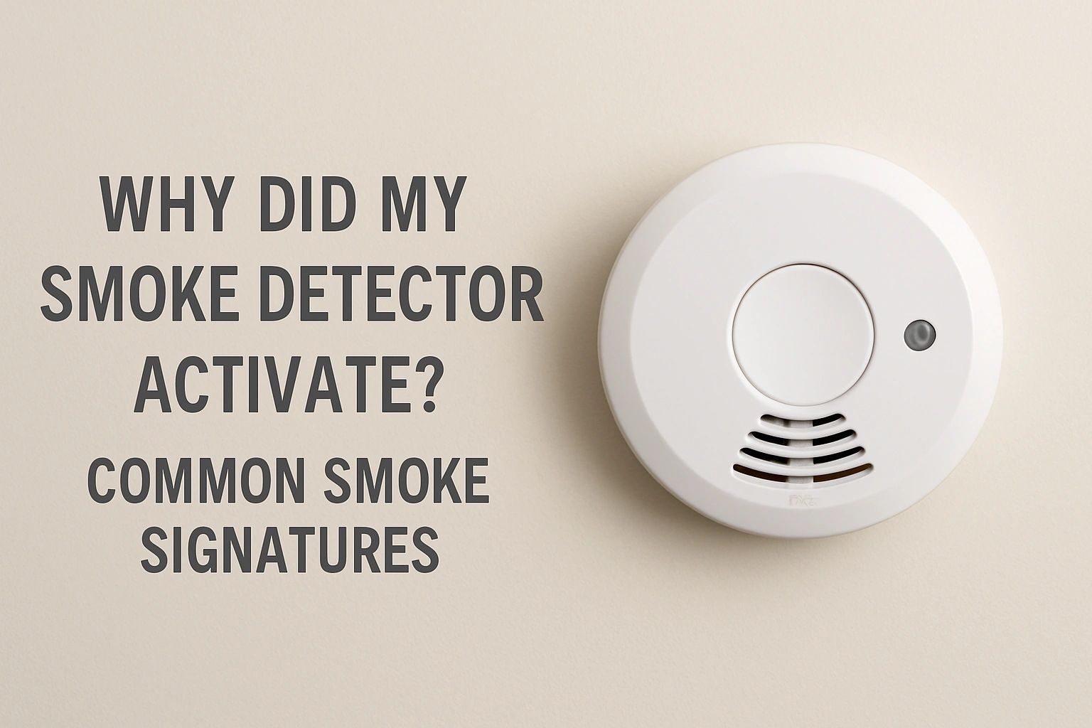 Why Did My Smoke Detector Activate? Common Smoke Signatures