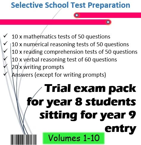 Selective School Test Preparation Trial Exams - Vol 1-10