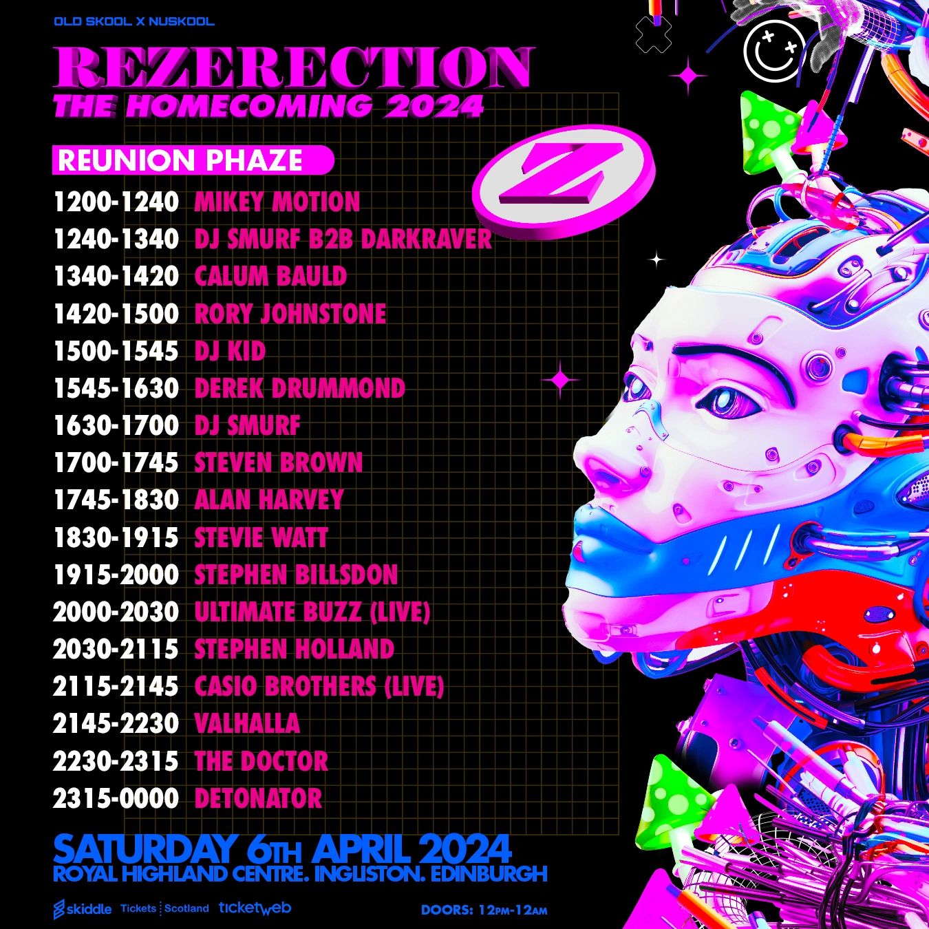 Rezerection Set Times