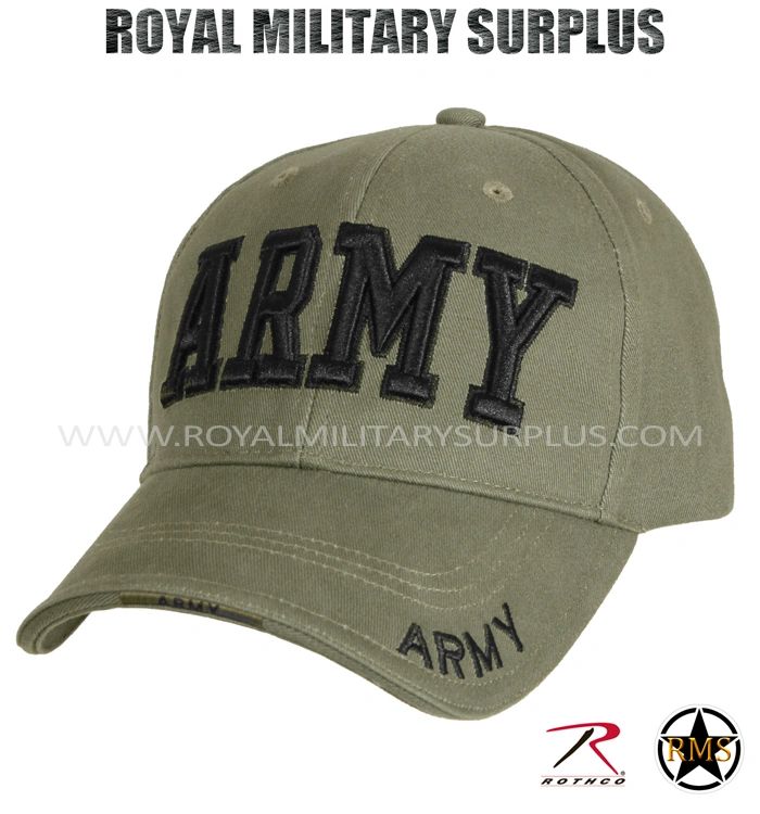 Cap - Low Profile/Insignia - ARMY (Deluxe) - OD GREEN