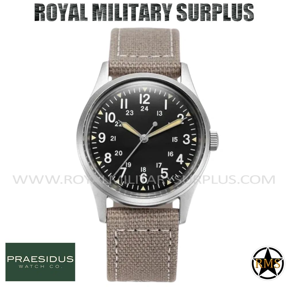 Praesidus Watch - Jungle Field Series - 34mm (Black Dial/Light Brown ...