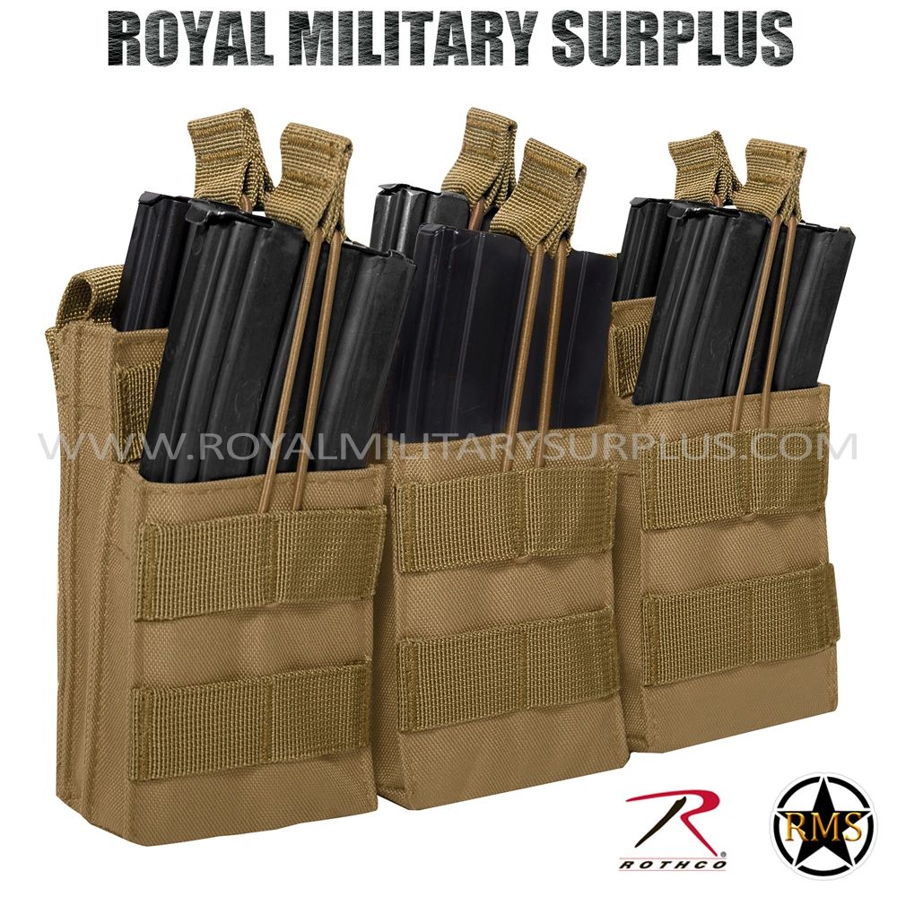 Pouch - Rifle Magazine/Six Mag Capacity MOLLE (Open Top) - COYOTE BROWN