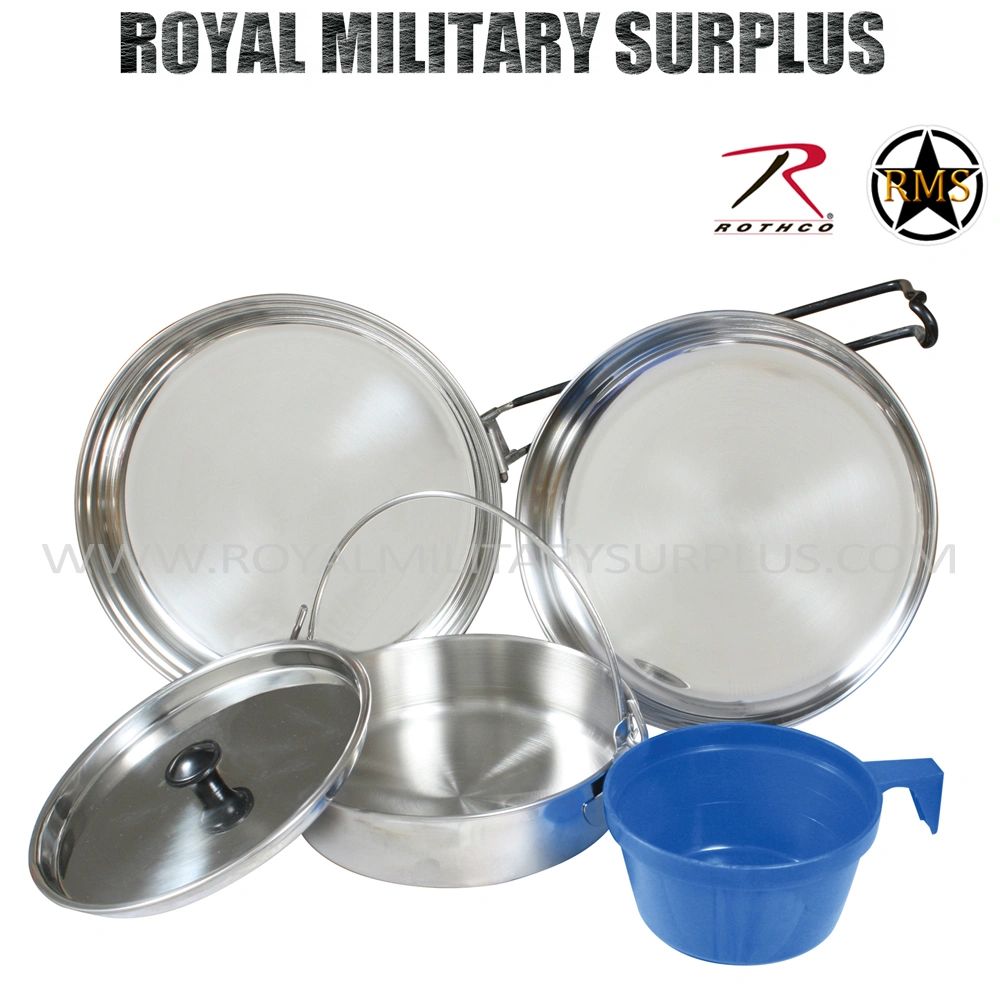 Mess Kit - Military/Survival - 5 Pieces - STAINLESS STEEL