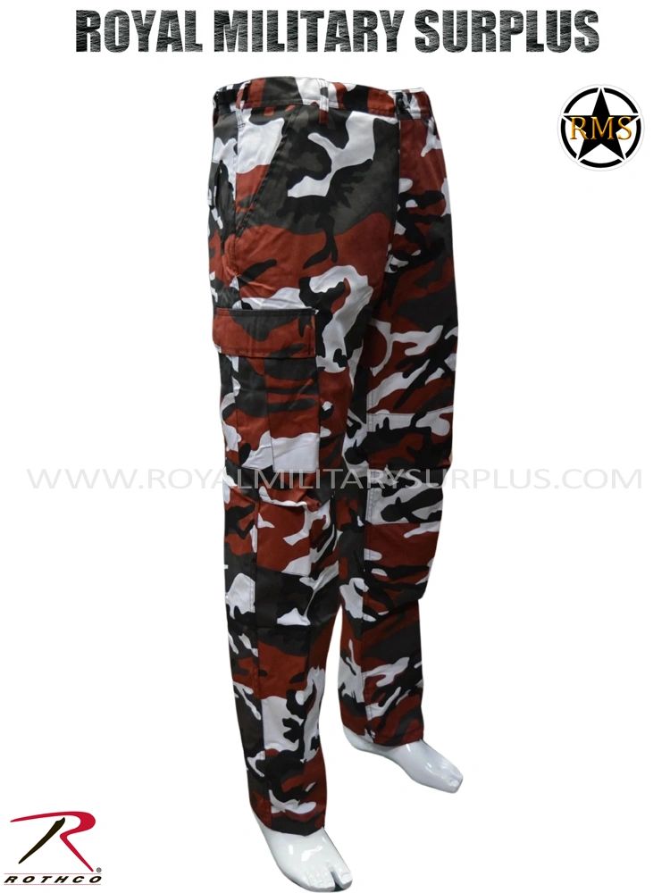 Combat BDU Pants - RED CAMO (Tactical Camouflage)