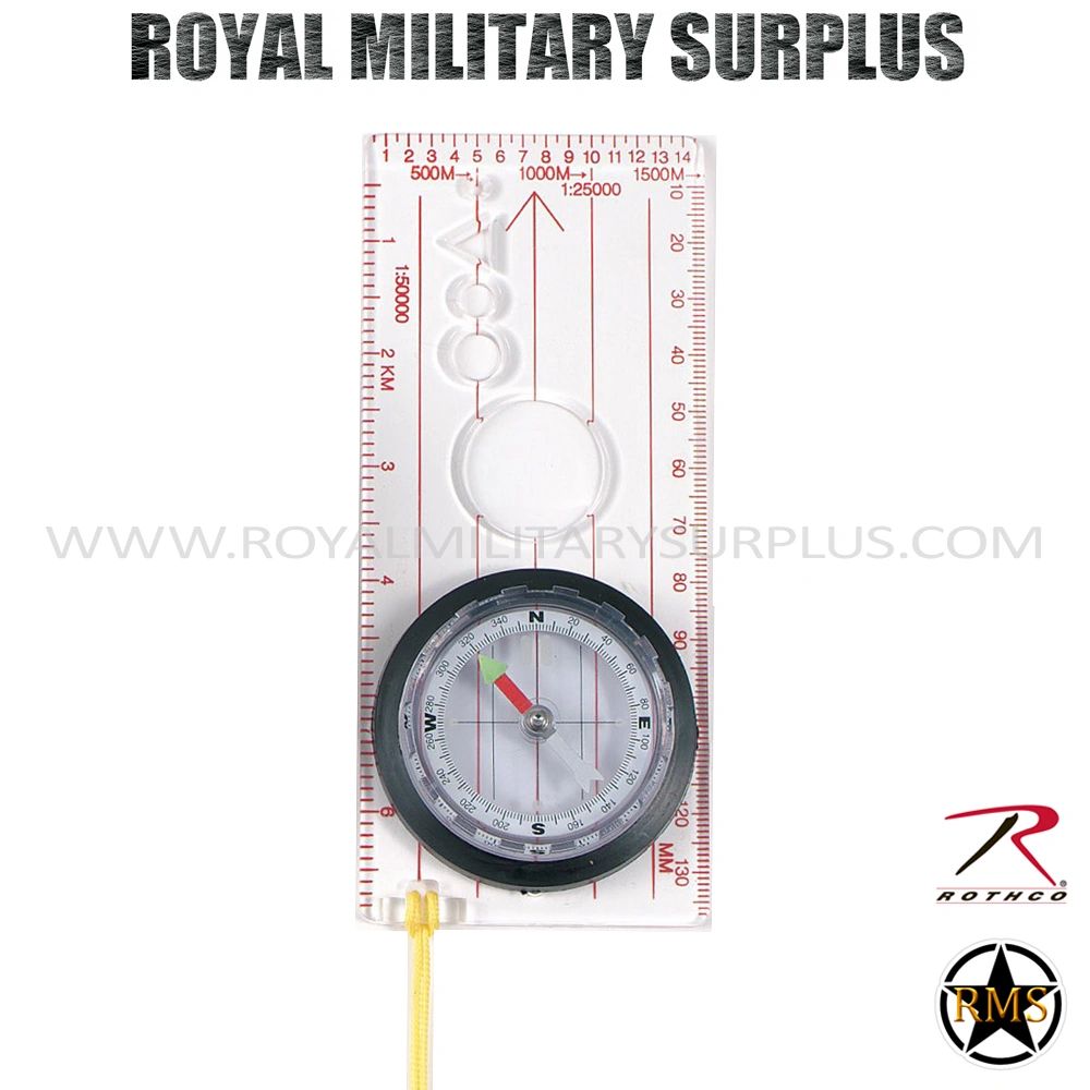 Compass - Military Map Compass (Plastic) / Deluxe - CLEAR