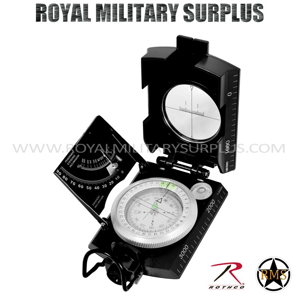 Compass - Military Marching Compass/Deluxe (Zinc Alloy) - BLACK