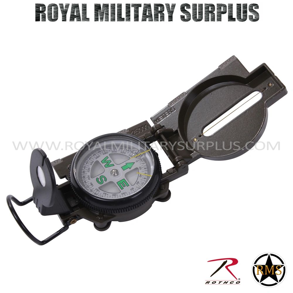 Compass - Military Marching Compass (Aluminum) - OD GREEN (Olive Drab)