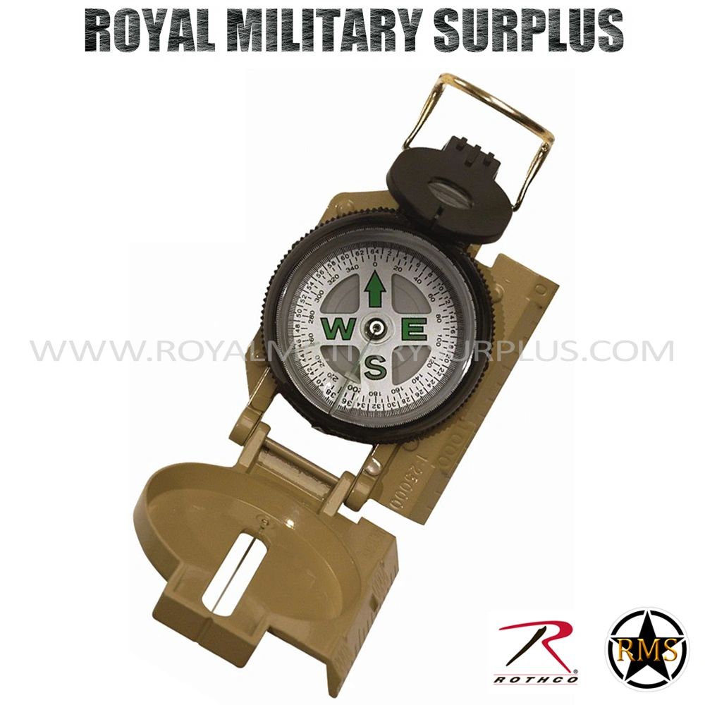 Compass - Military Marching Compass (Aluminum) - TAN (Desert Tan)