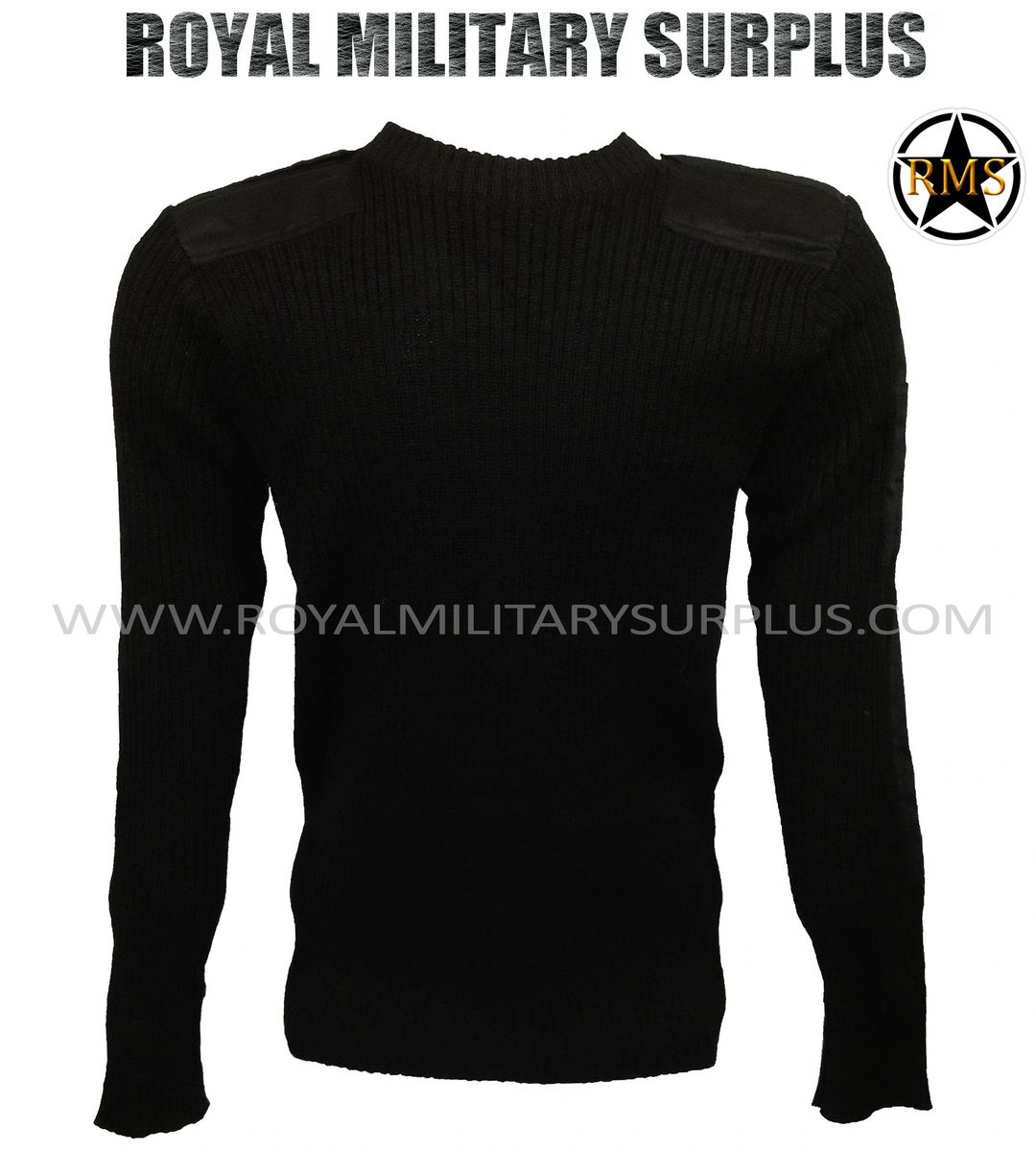 Tactical Commando Sweater - G.I. Style (Wool) - BLACK (Black Tactical)