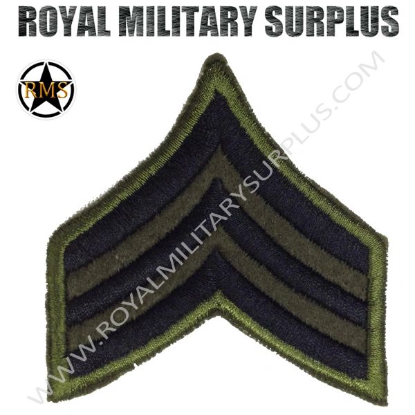 Patch - Shoulder Rank - US Army Sergeant (OD Green)